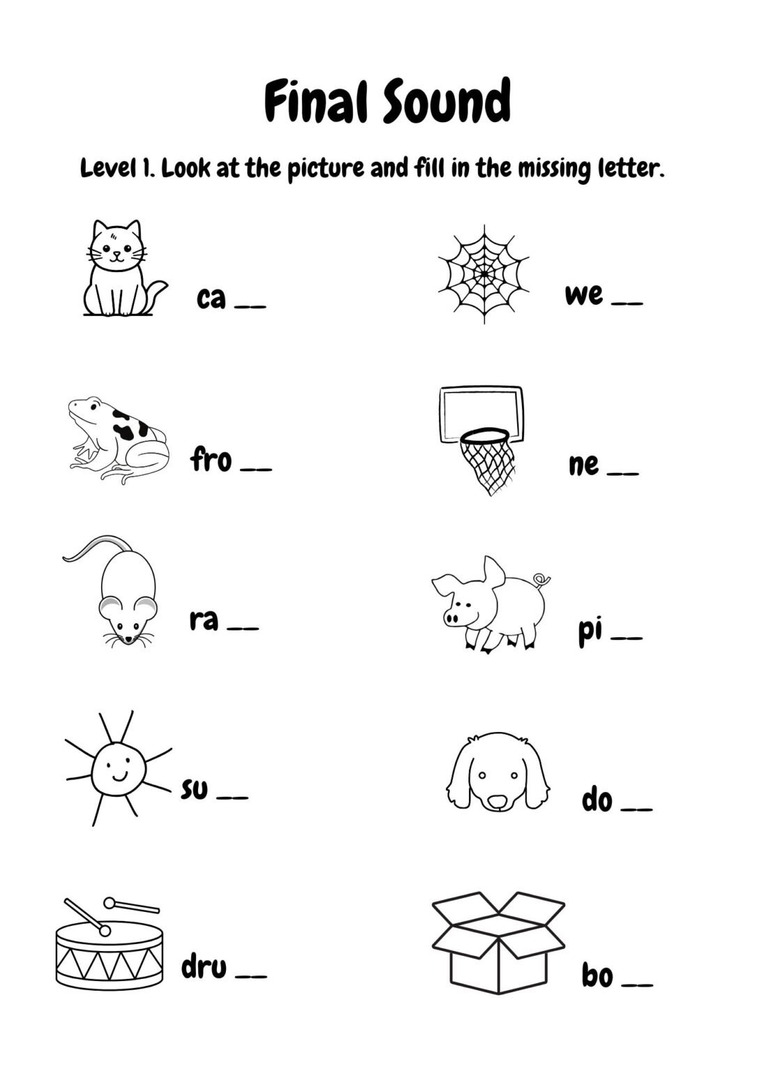 Phonics_Final Sound - Kaguro Ph