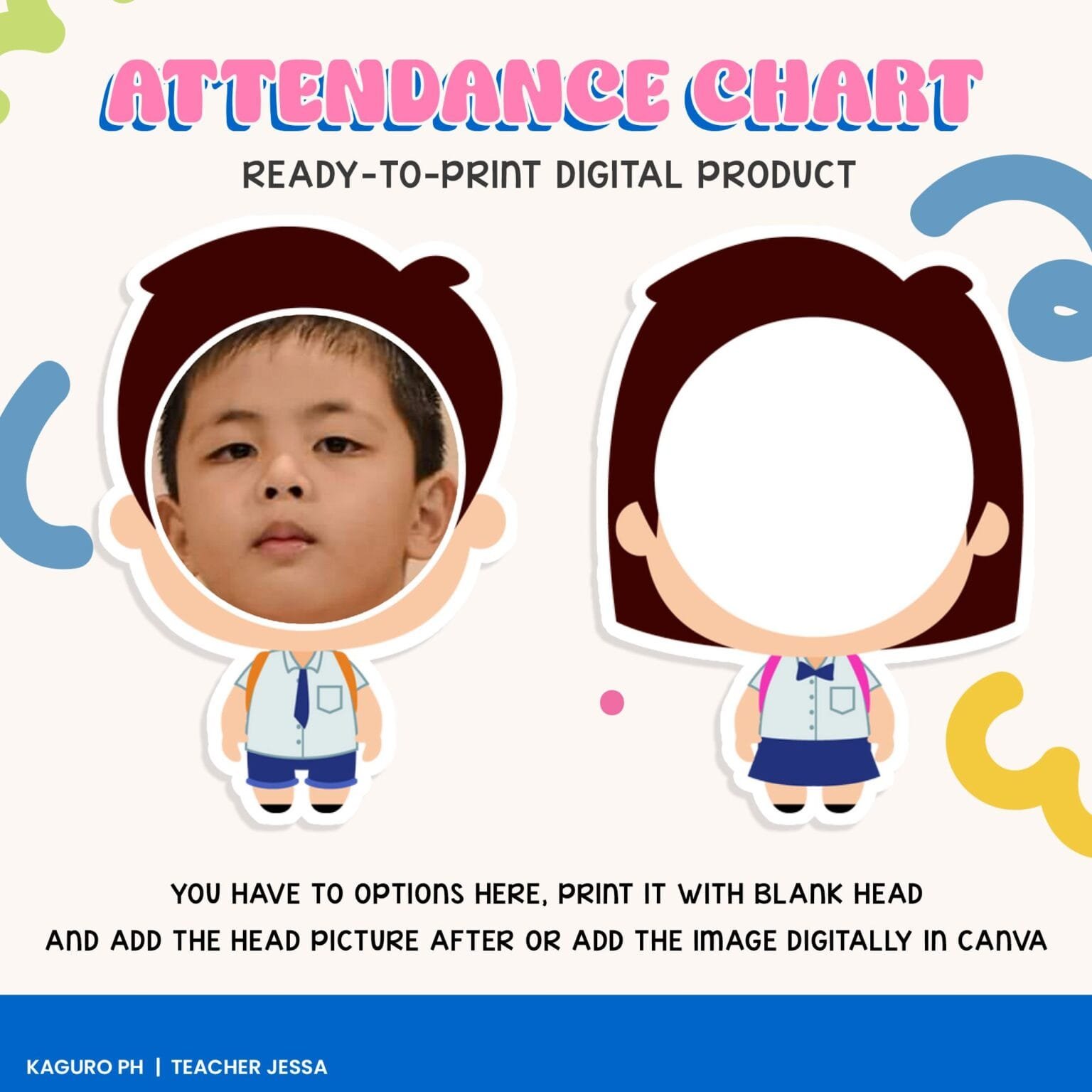 ATTENDANCE CHART SCHOOL CONCEPT (Digital downloadable product) - Kaguro Ph