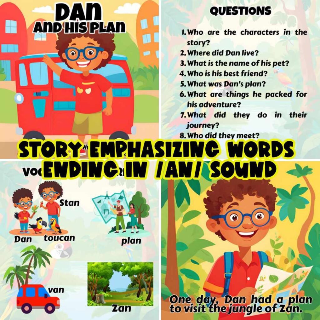 A PHONICS-BASED STORY: DAN AND HIS PLAN (/an/ sound) - Kaguro Ph
