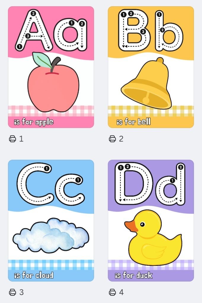 A–Z Alphabet Flashcards (Pastel Colors) | Printable & Digital - Kaguro Ph