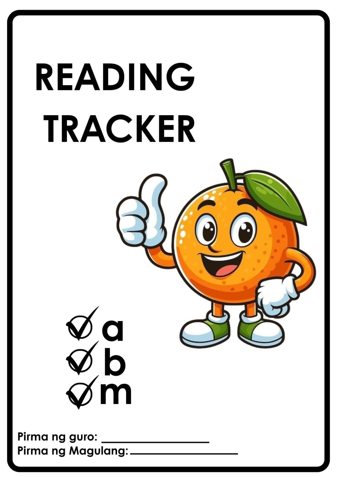 KINDERGARTEN READING TRACKER - Kaguro Ph