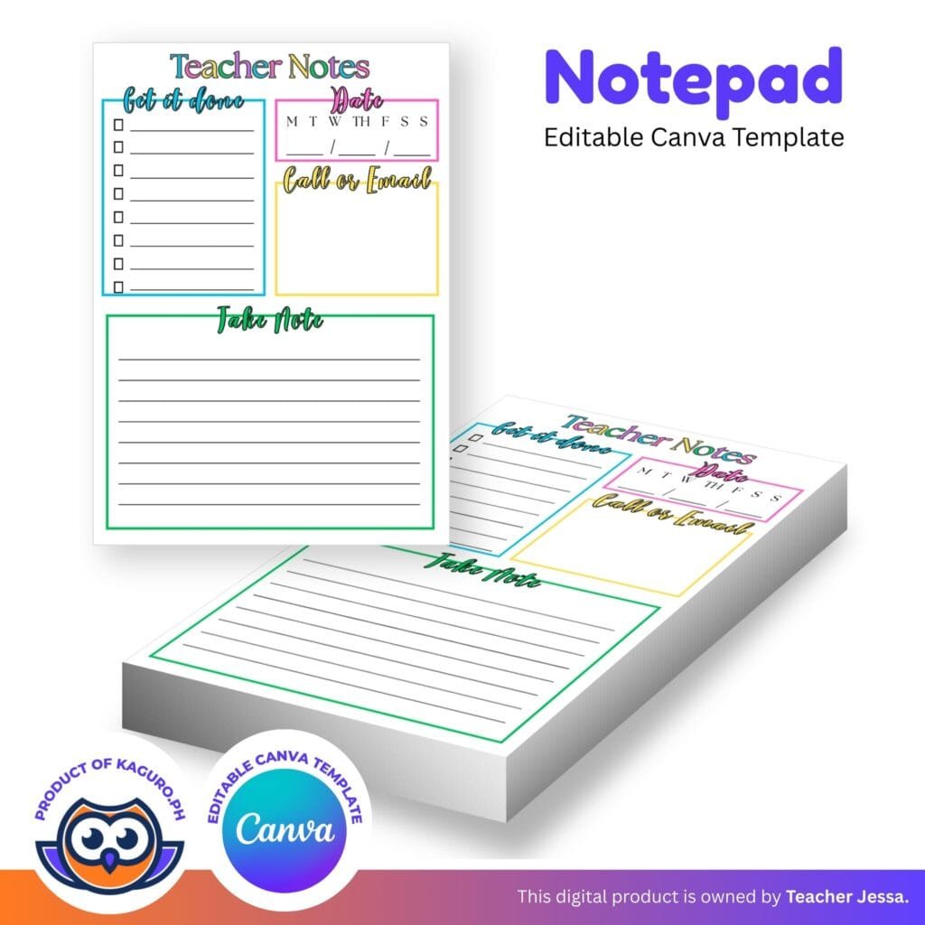 Teacher Essential Kit – Teacher Planner – Notepad – To-do List Pad ...
