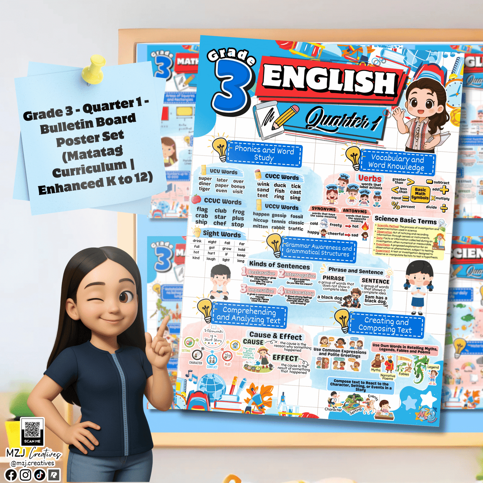 Grade 3 – Quarter 1 – Bulletin Board Poster Set (Matatag Curriculum ...