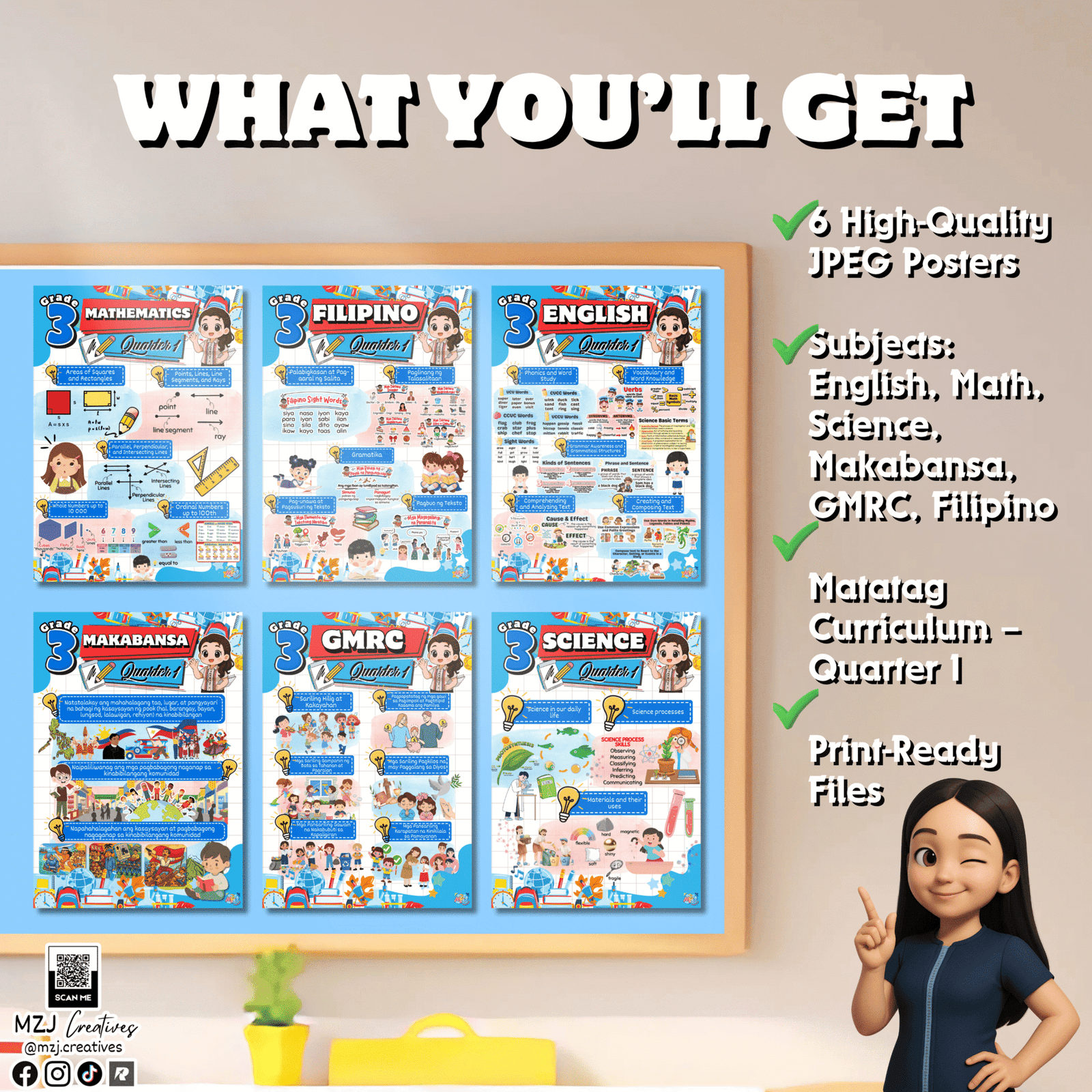 Grade 3 – Quarter 1 – Bulletin Board Poster Set (Matatag Curriculum ...
