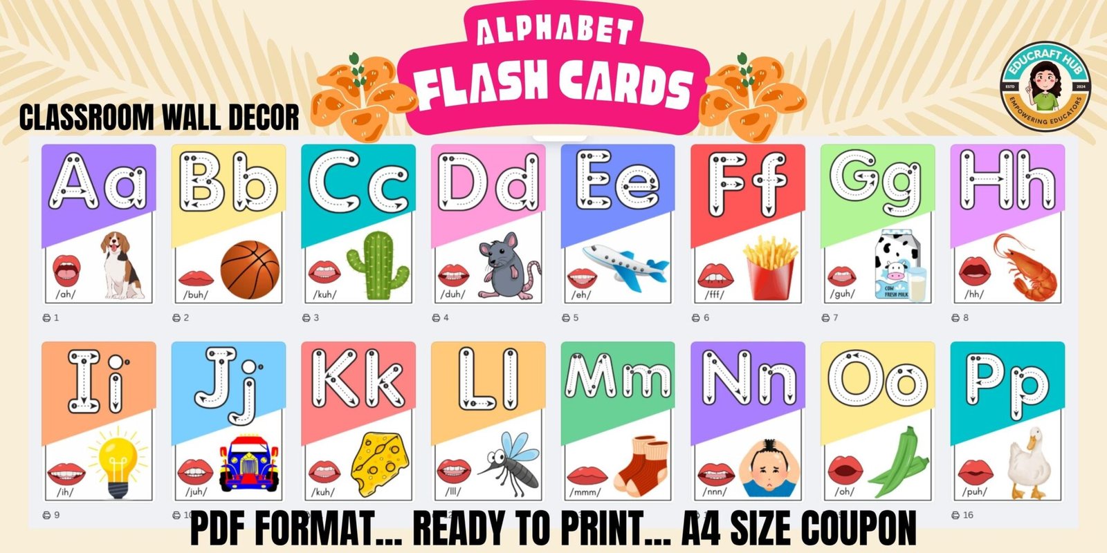WALL DECOR BUNDLE – ALPHABET, NUMBERS, COLORS, & SHAPES - Kaguro Ph
