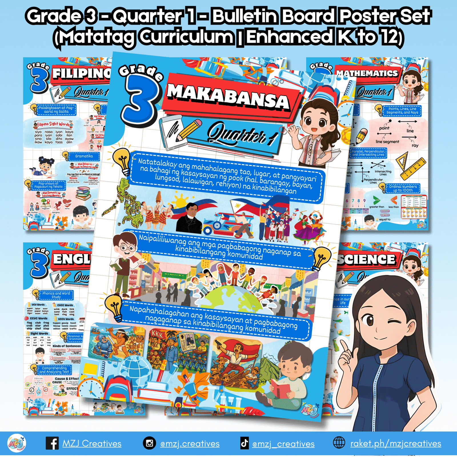 Grade 3 – Quarter 1 – Bulletin Board Poster Set (Matatag Curriculum ...