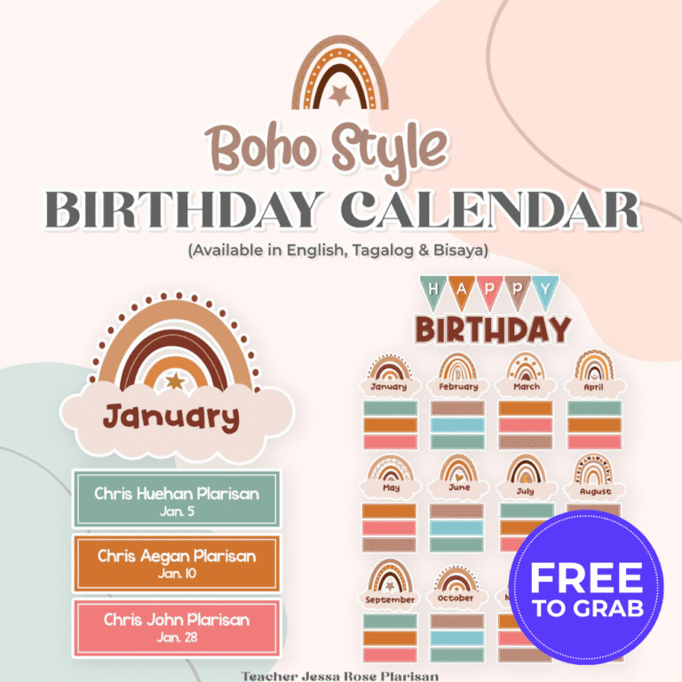 FREE – Cute Boho Style Classroom Decoration - Kaguro Ph