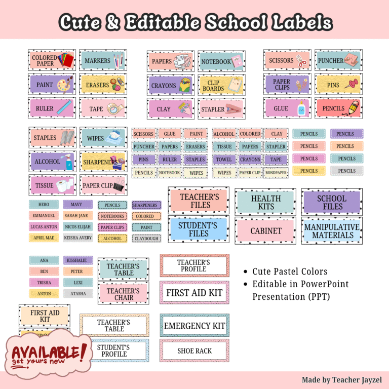 SCHOOL SUPPLIES LABELS - Kaguro Ph