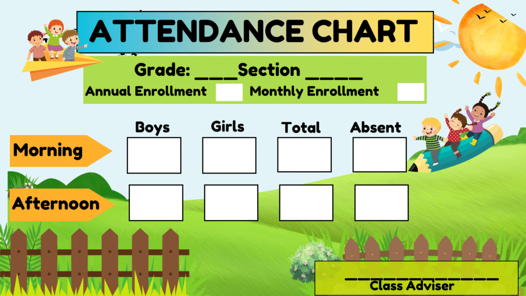 Editable Attendance Chart - Kaguro Ph