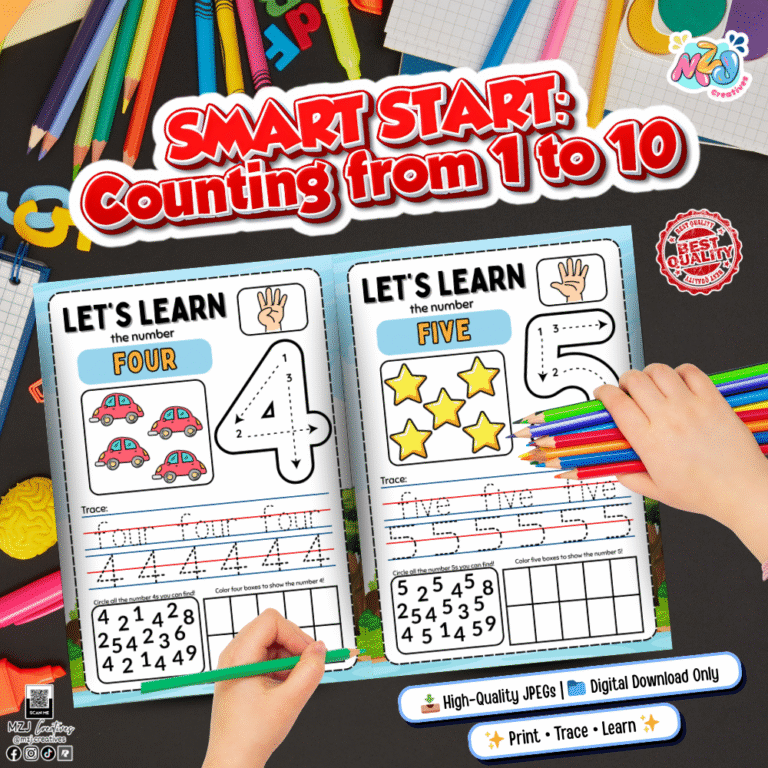 SMART START: Printable Number Worksheets 1 to 10 for Early Learners ...