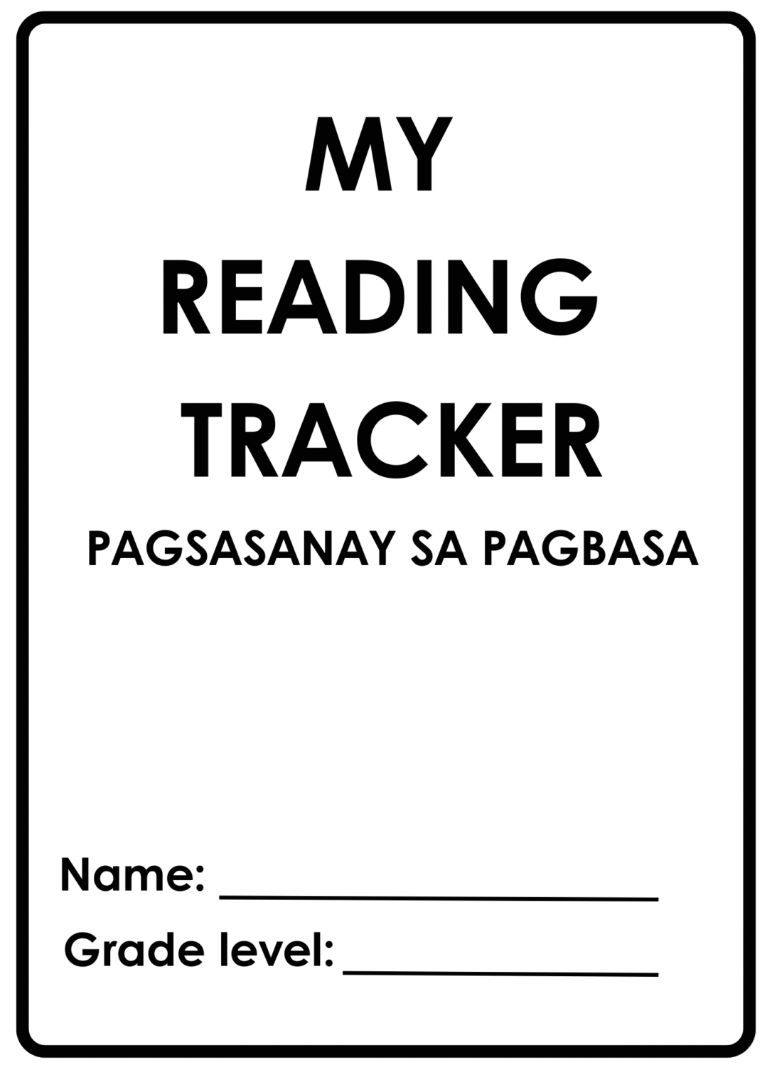 Reading Tracker (Filipino) - Kaguro Ph