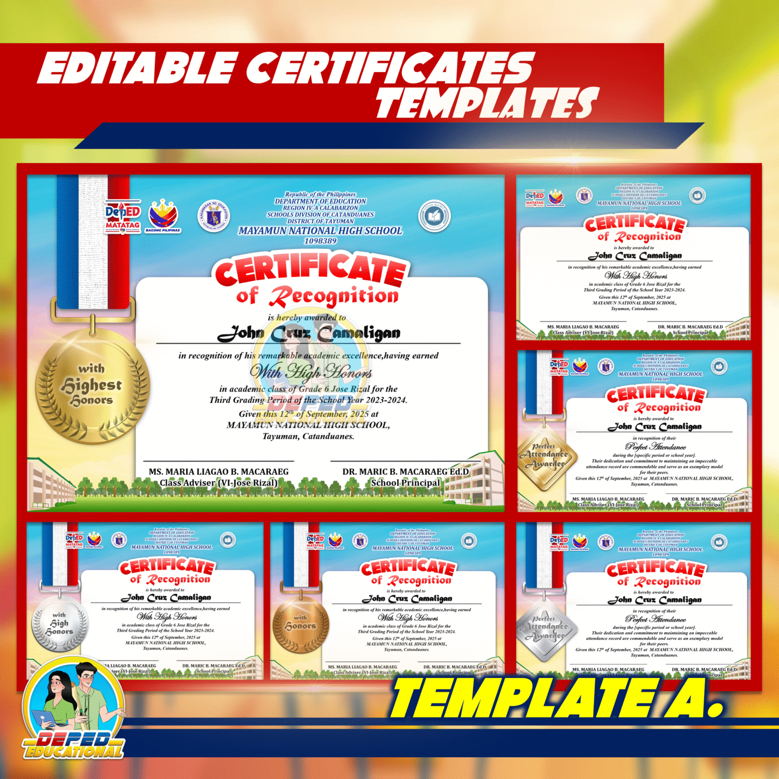 Classroom Recognition Certificate TEMPLATE A - Kaguro Ph