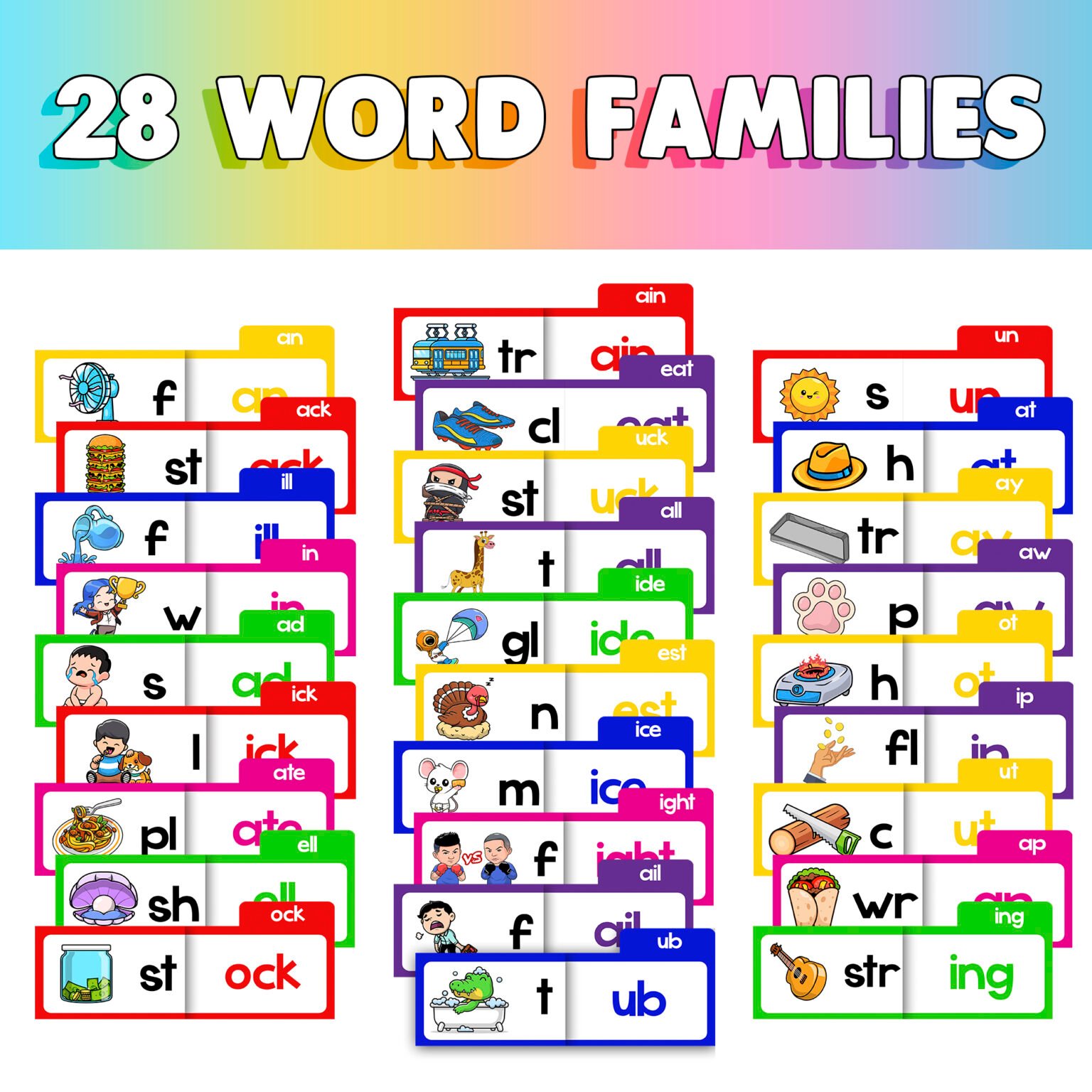 28 Word Families Flip Cards – Softcopy Only - Kaguro Ph