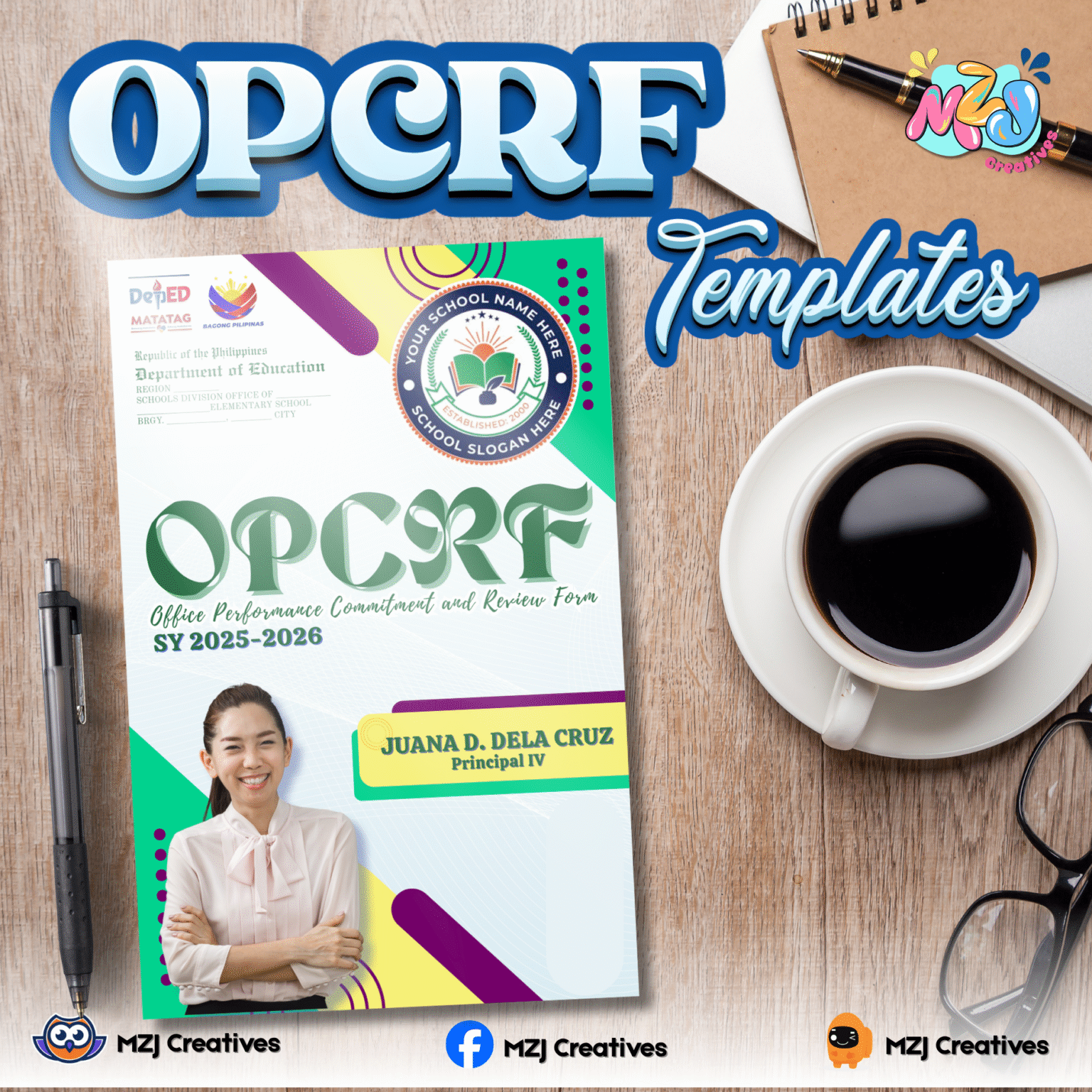 Editable OPCRF Template Bundle for Principals – 6 Themed Office ...