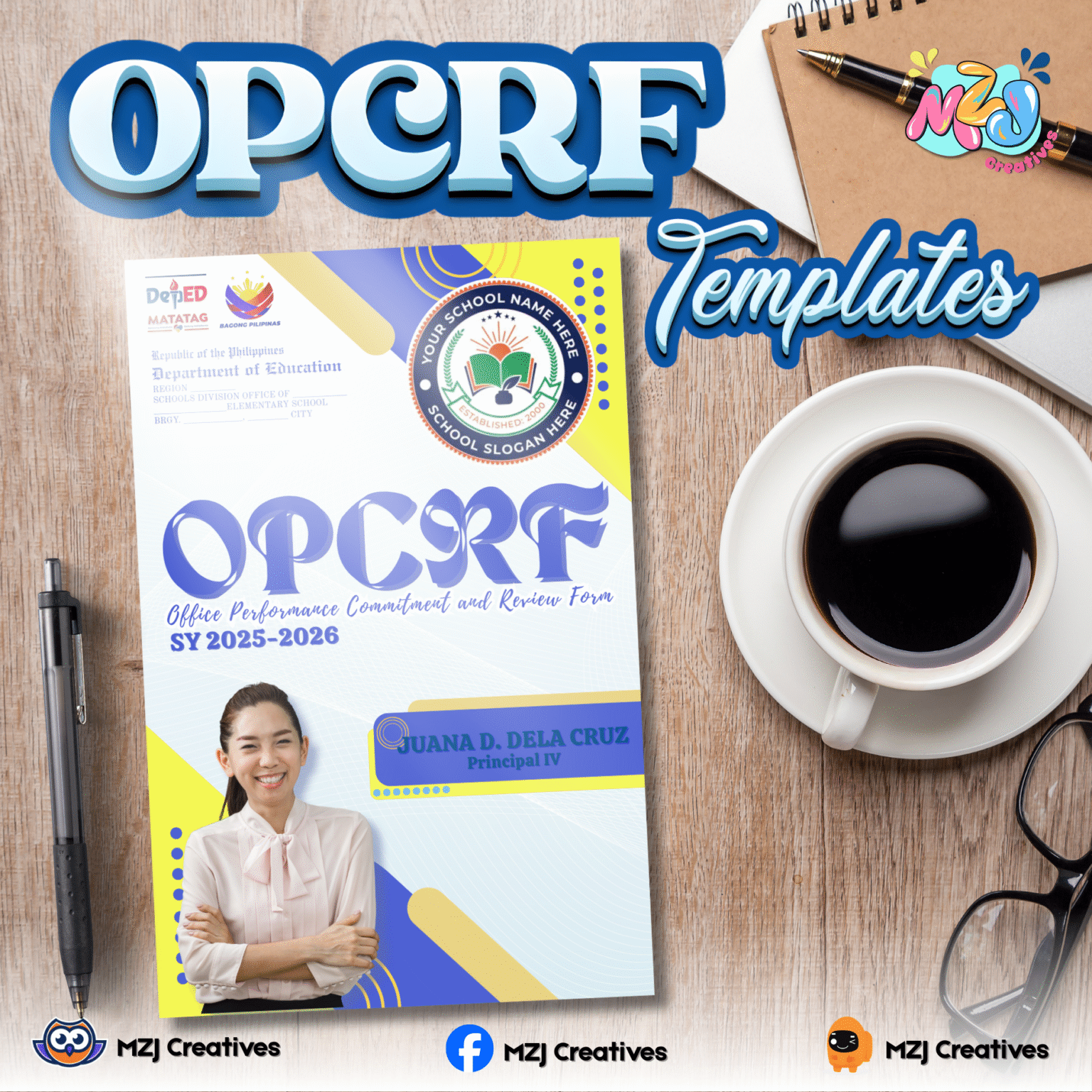Editable OPCRF Template Bundle for Principals – 6 Themed Office ...