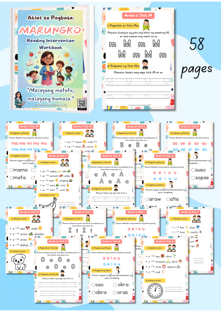 Marungko Reading Intervention Workbook - Kaguro Ph