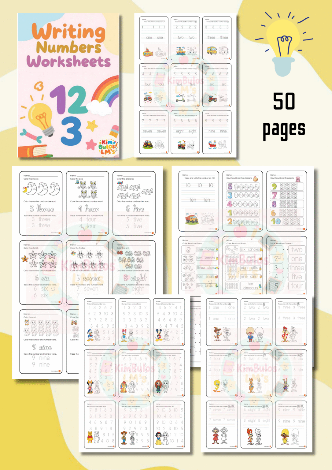 Numbers Worksheets (50pages) - Kaguro Ph