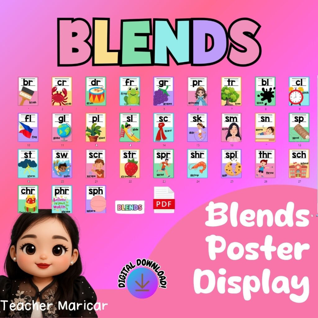 BLENDS POSTER CLASSROOM DISPLAY - Kaguro Ph