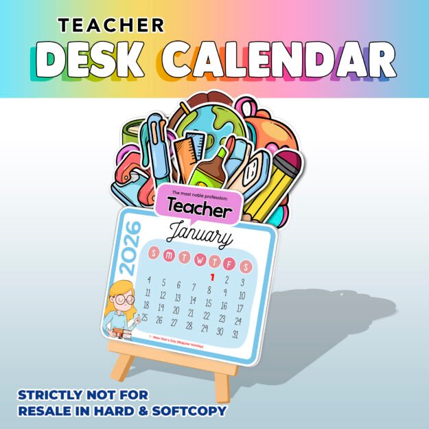 Teacher Design Desk Calendar 2026 – Softcopy Only - Kaguro Ph