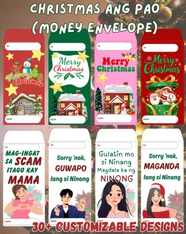 CHRISTMAS ANG PAO MONEY ENVELOPE WITH FREE CHRISTMAS GREETING CARDS ...