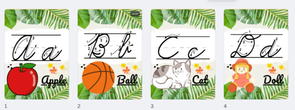 tropical cursive alphabet - Kaguro Ph