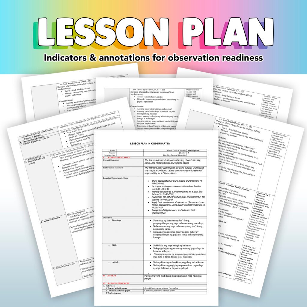 CLASSROOM OBSERVATION Package – Quarter 3 Week 9 – Complete set - Kaguro Ph