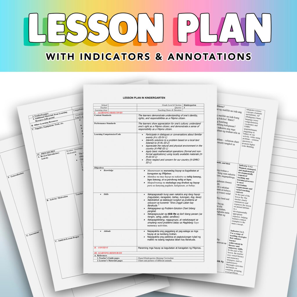CLASSROOM OBSERVATION Package – Quarter 3 Week 6 – Complete set - Kaguro Ph