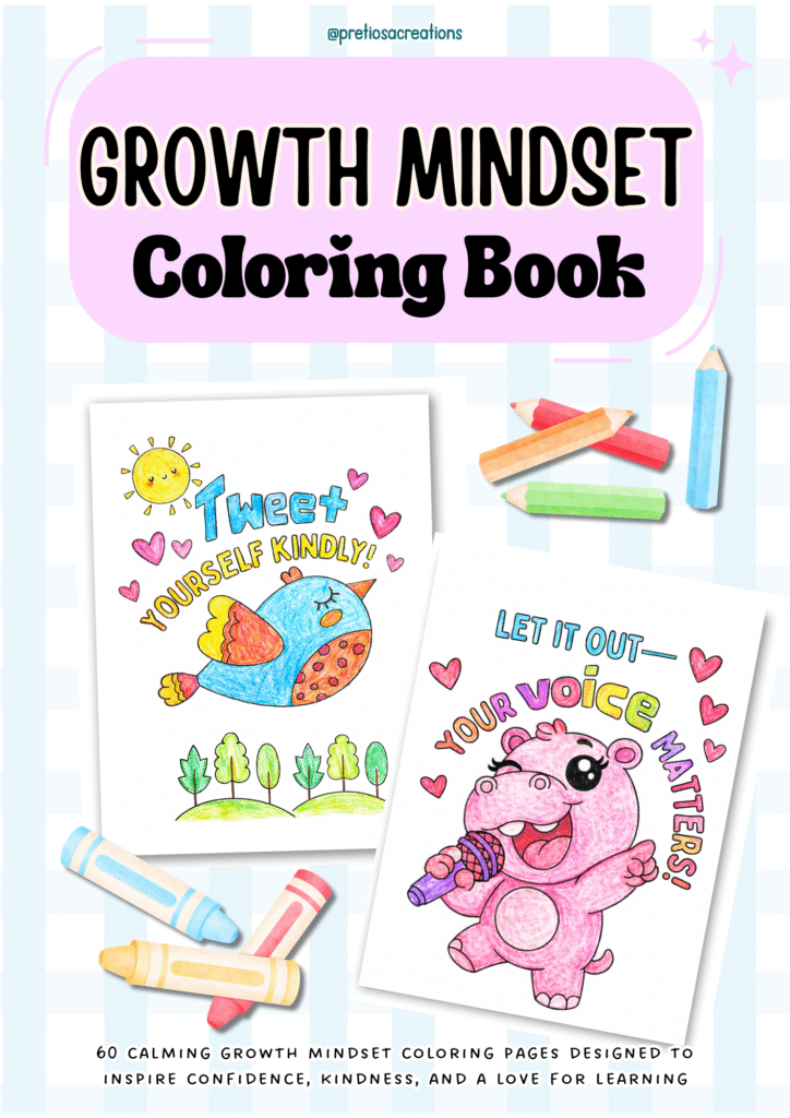 Growth Mindset Coloring Pages for Kids | 60 Pages Printable Coloring ...