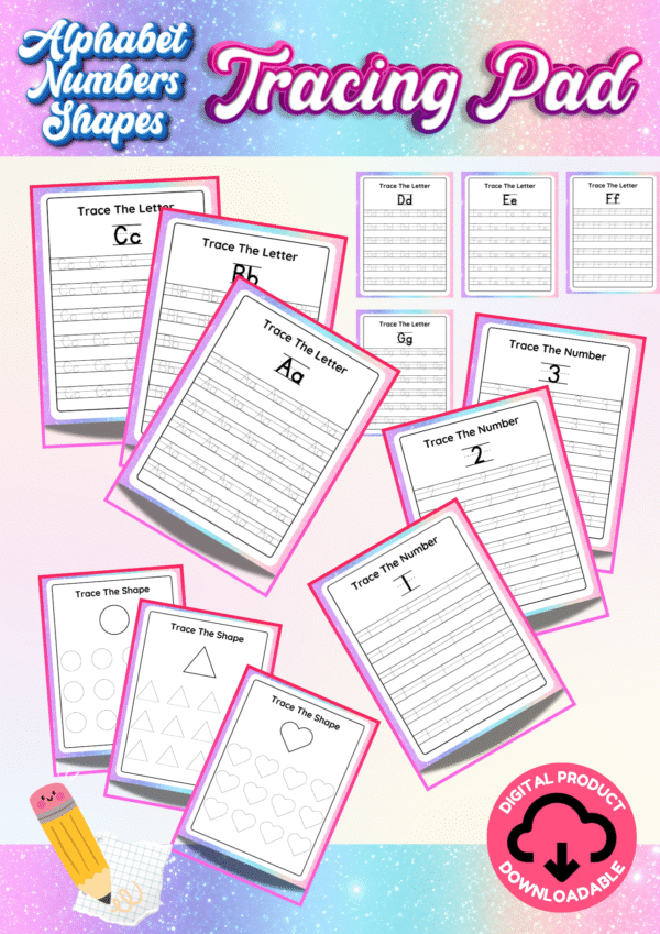 Tracing Letters, Numbers, and Shapes Workbook - Kaguro Ph