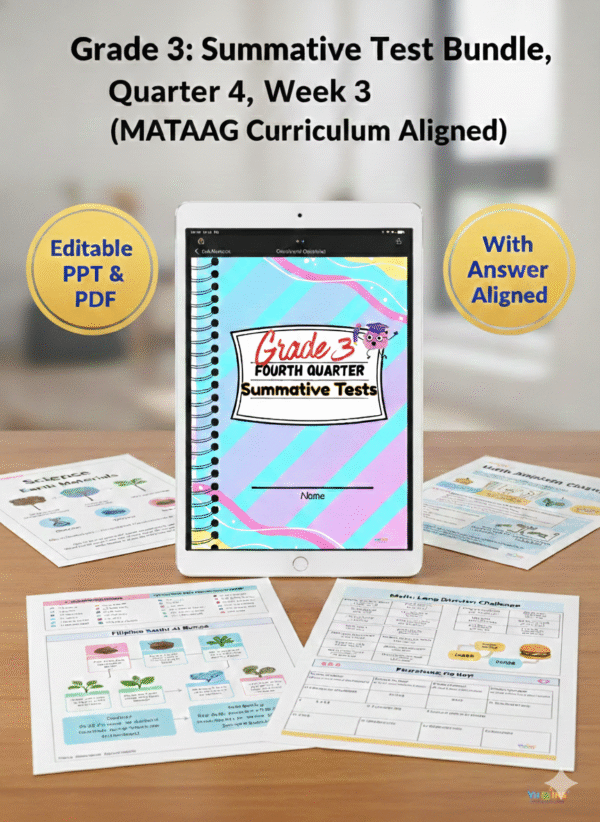 ALL – SUBJECT SUMMATIVE TEST GRADE 3 Q4/WK3 REVISED K-12 - Kaguro Ph