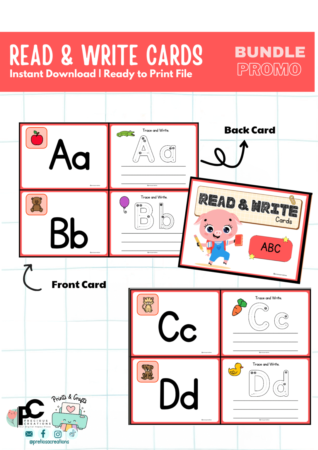 Phonics Awareness Bundle – Read & Write Cards | Interactive Visual ...