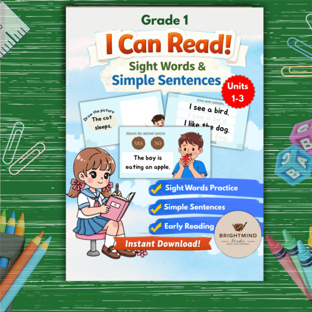 Sight Words Workbook – Beginner Reading Activities (Grade 1) - Kaguro Ph