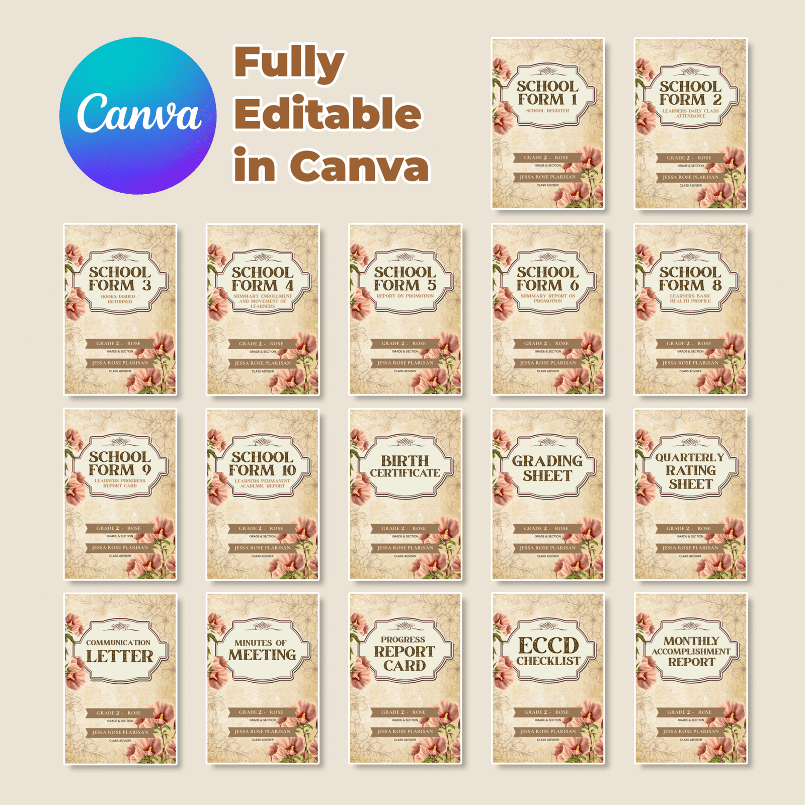 Design 2 – School Form Cover Design – Editable in Canva - Kaguro Ph