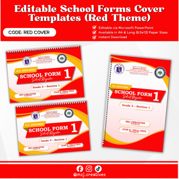 DepEd School Forms Cover Templates (Blue) – Editable PowerPoint SF1 ...