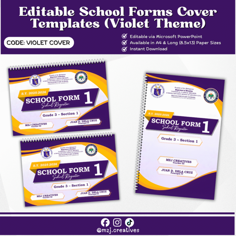 DepEd School Forms Cover Templates (Blue) – Editable PowerPoint SF1 ...