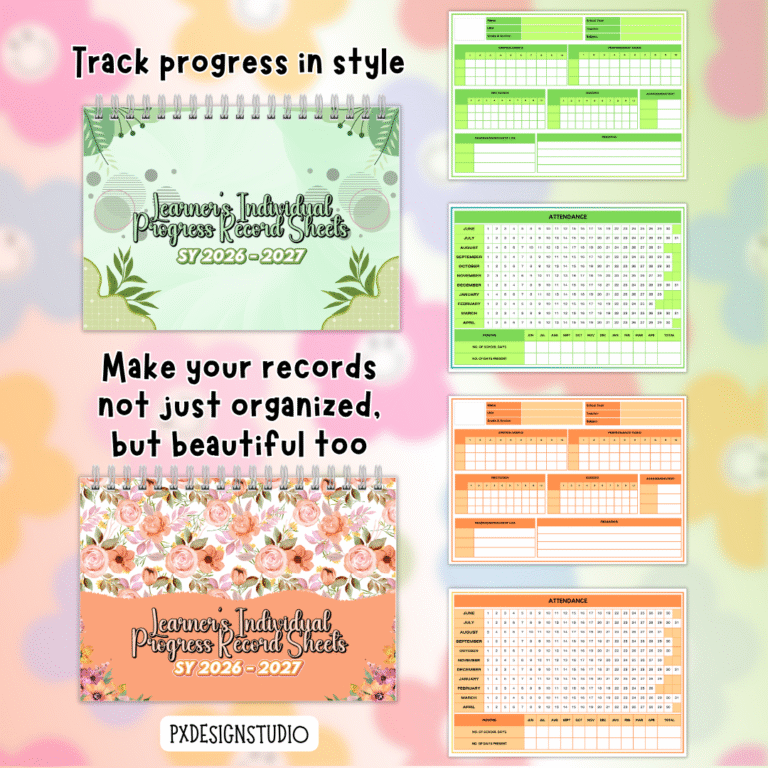 EDUTRACK: 2026 LEARNER’S INDIVIDUAL PROGRESS RECORD SHEET with Covers ...