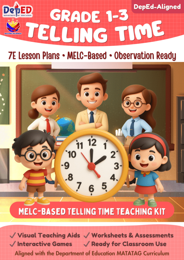 MELC-Based Telling Time Teaching Kit | Grade 1–3 Math | 7E’s Lesson ...