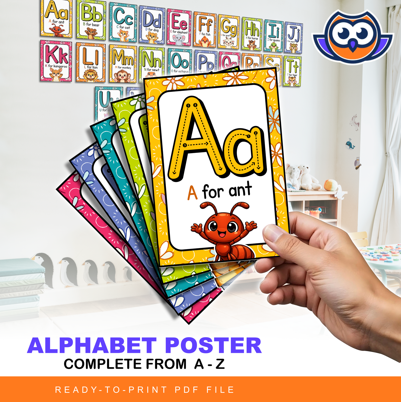 Alphabet Posters – Flower Themed – Classroom Decors – Colorful - Kaguro Ph