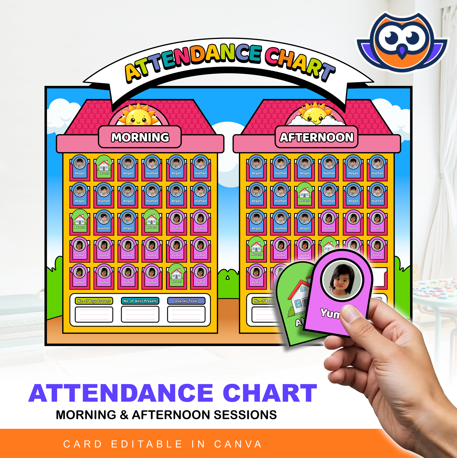 Attendance Chart – Flower Themed – Classroom Decors – Colorful - Kaguro Ph