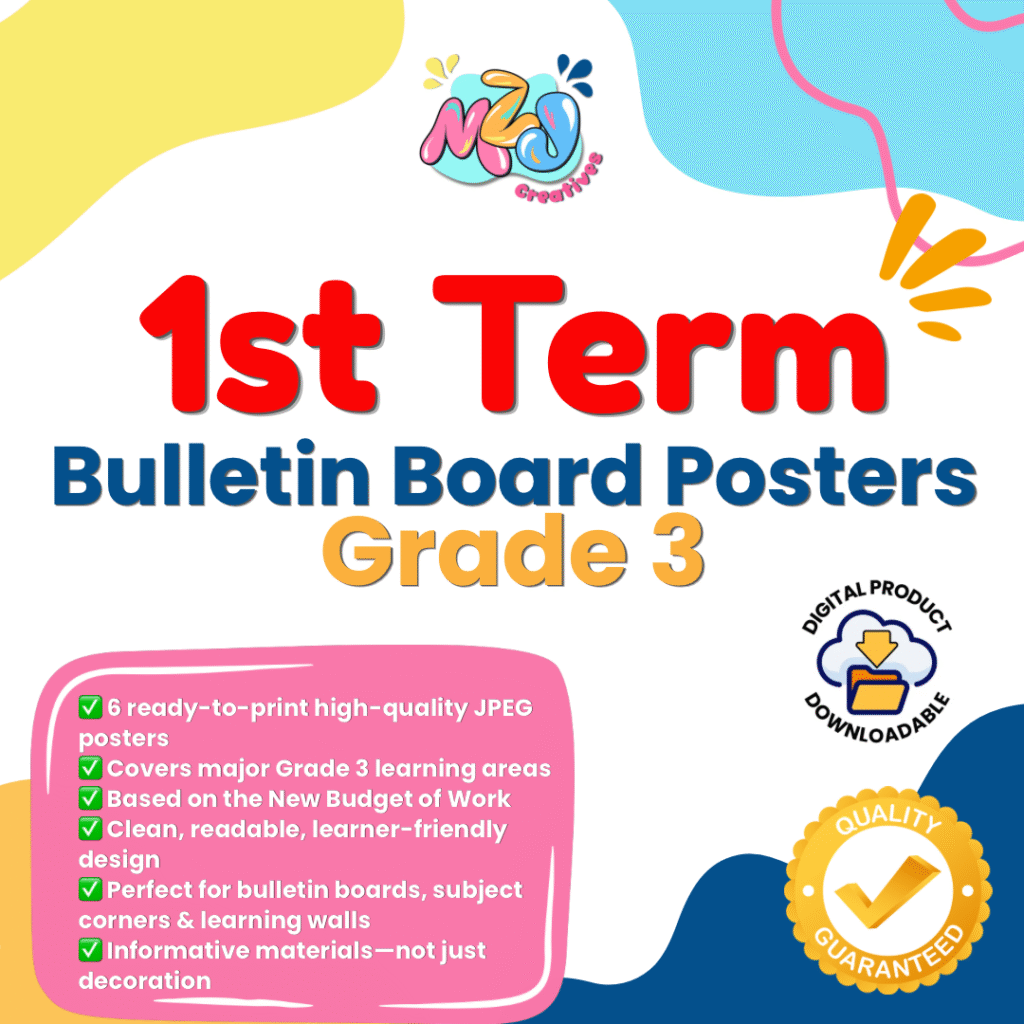 Grade 3 First Term Bulletin Board Poster Set | Updated Budget of Work ...