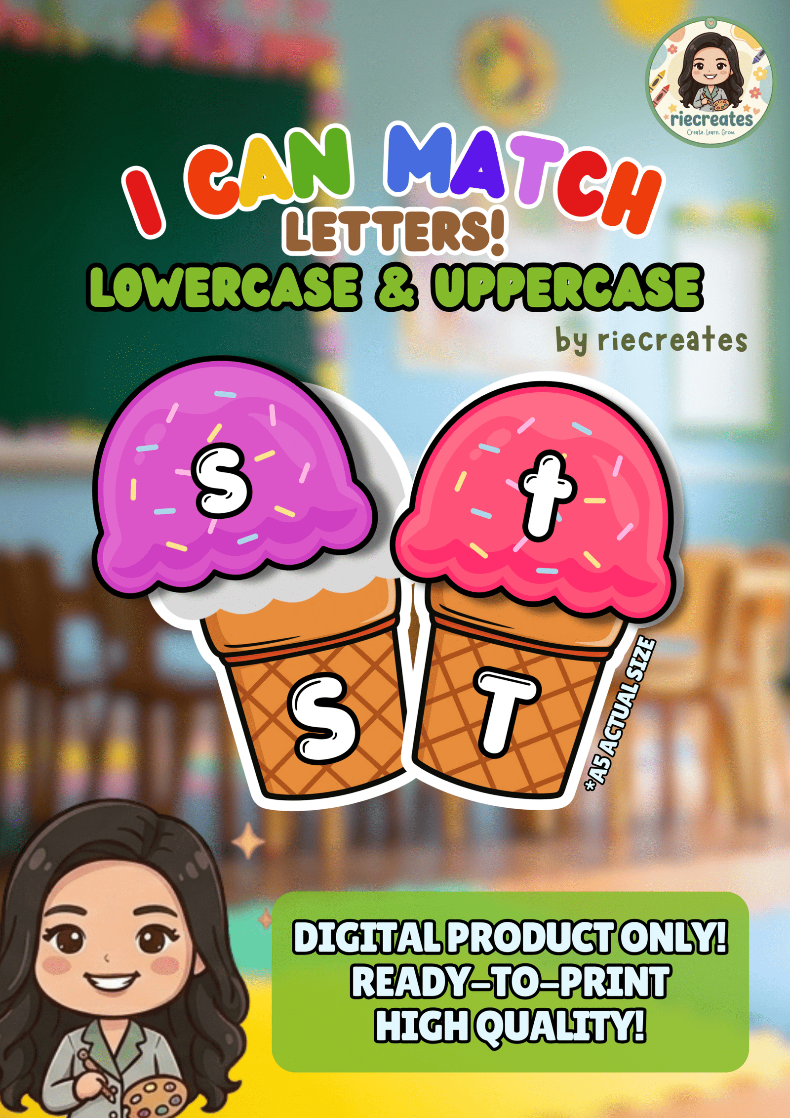 Colorful Letter Matching – Instructional Material by riecreates - Kaguro Ph