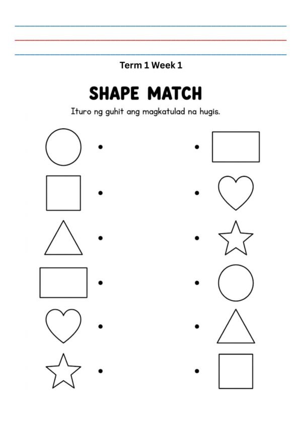 Kindergarten Term 1 Week 1 Worksheets - Kaguro Ph