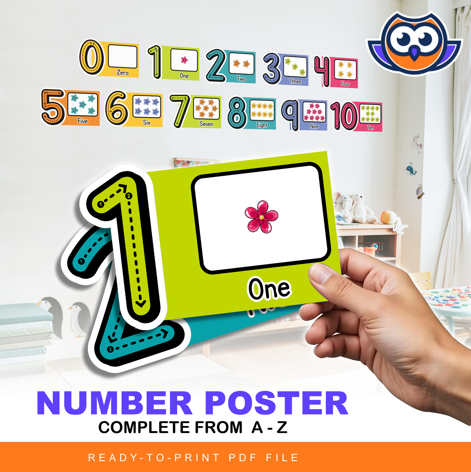 Number Posters – Flower Themed – Classroom Decors – Colorful - Kaguro Ph