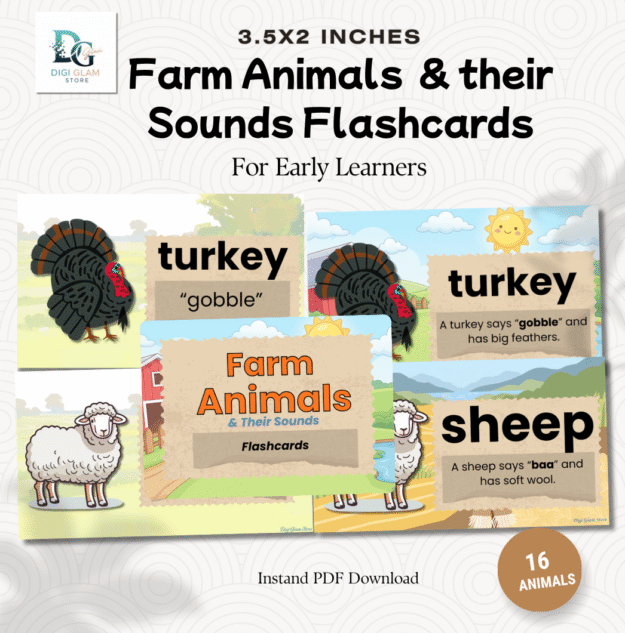 Farm Animal Flashcards ESL Printable | Sounds & Sentences - Kaguro Ph