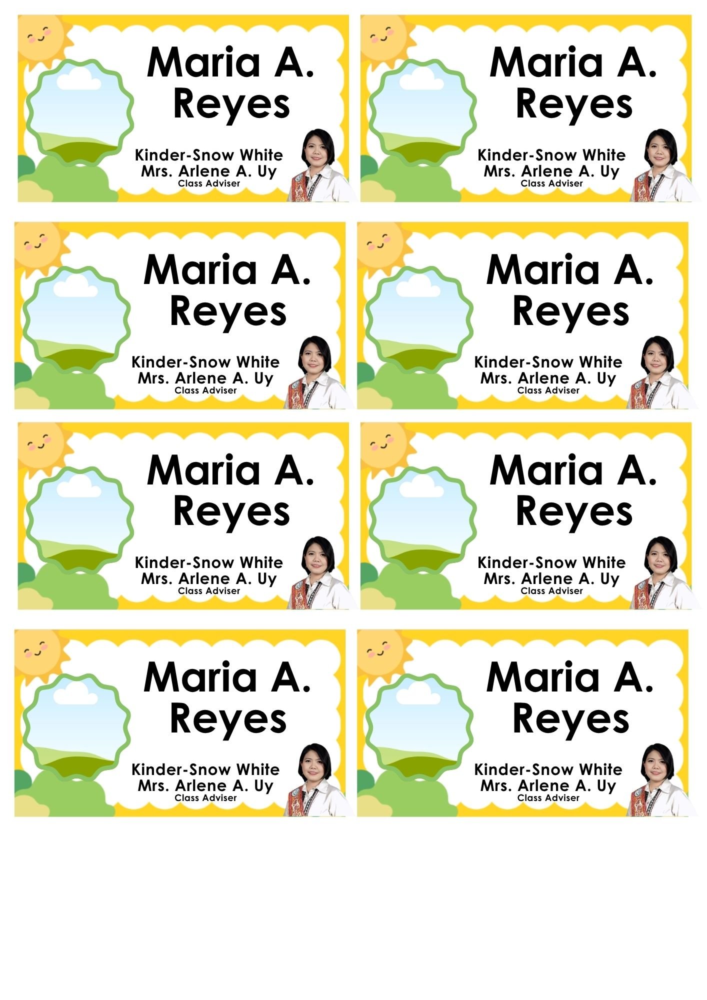 Kid Template and Name Tag for Kinder to High School Canva Editable Link ...